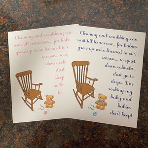 Nursery Poem Canvas or Paper Print Cleaning and Scrubbing Can Wait Till ...