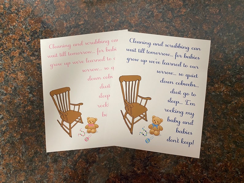 Nursery Poem Canvas or Paper Print Cleaning and Scrubbing Can Wait Till ...