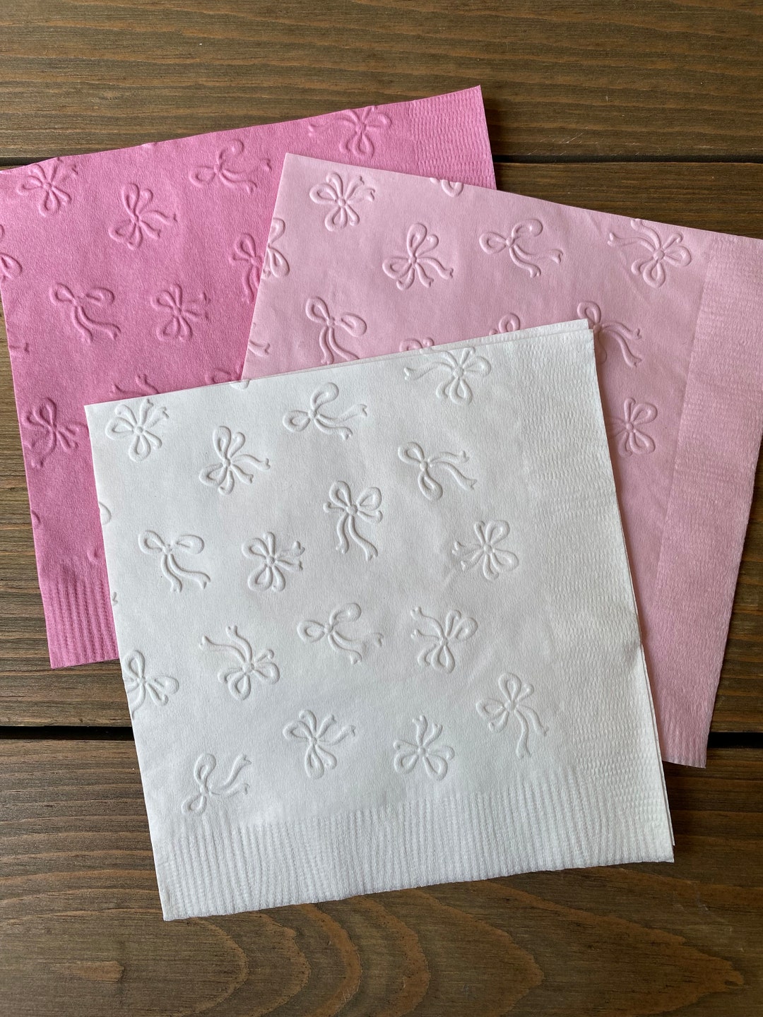 Embossed Bow Napkins, Bridal Baby Shower, Party Decor (20 Ct) - Etsy