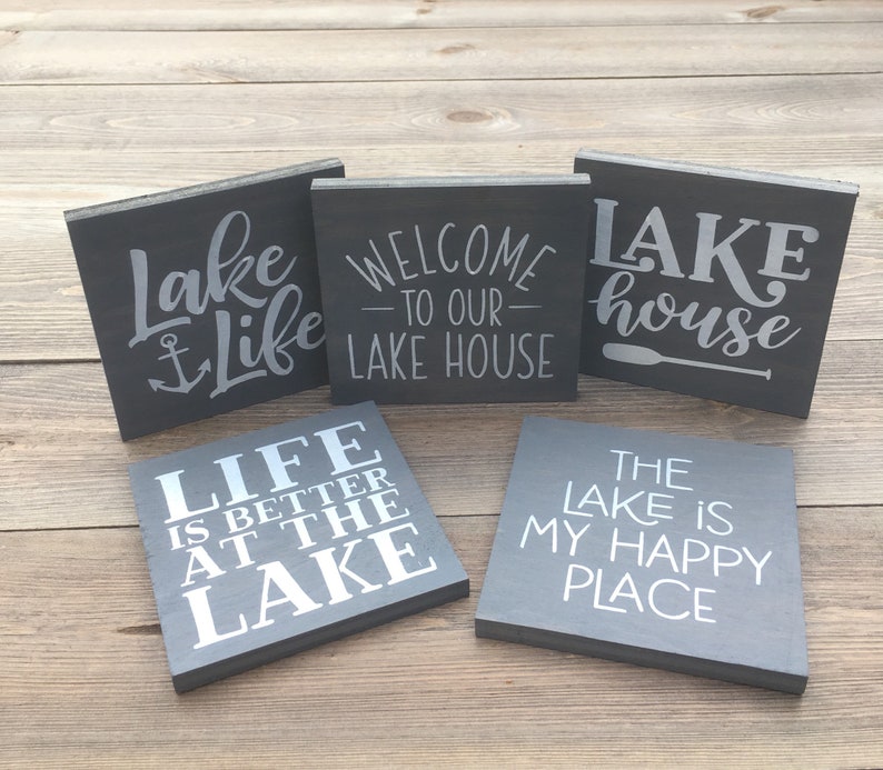 B1G1 Free Mini Signs Lake Sign Small Sign Shelf Sitter | Etsy