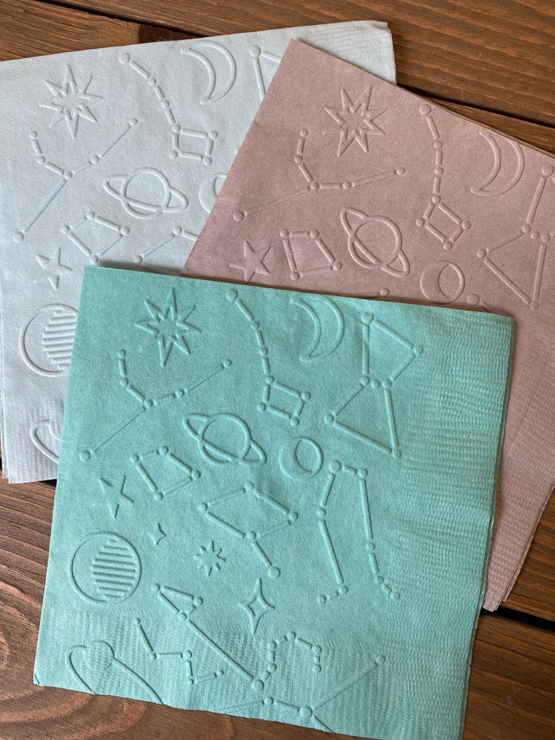 Space Napkins Space Planets Embossed Napkins Beverage Drink Cake Baby ...