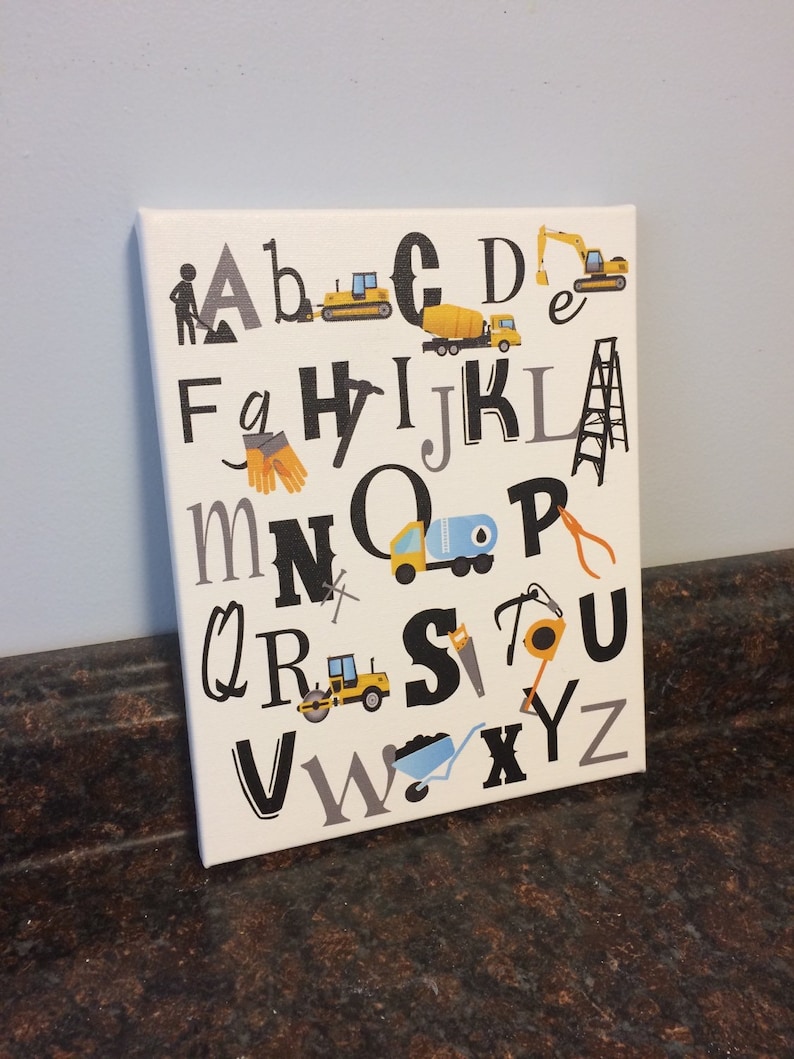 Abc Construction Construction Room Wall Decor Construction - Etsy