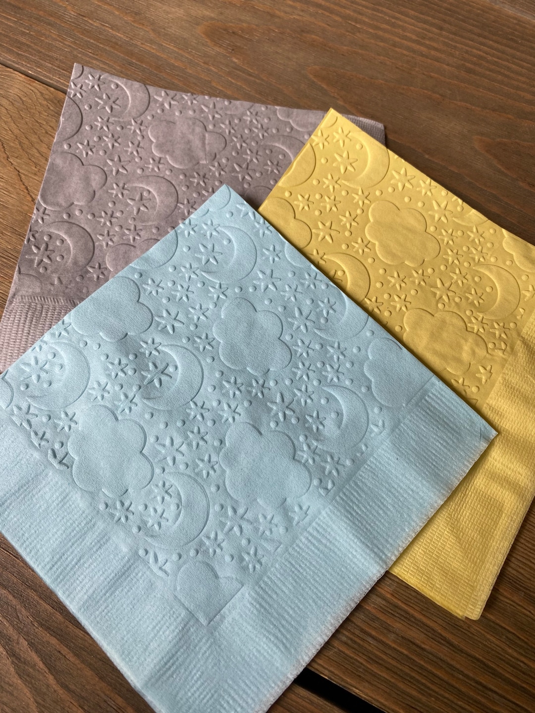 Cloud Napkins Moon Stars Embossed Napkins Custom Napkins Cocktail ...