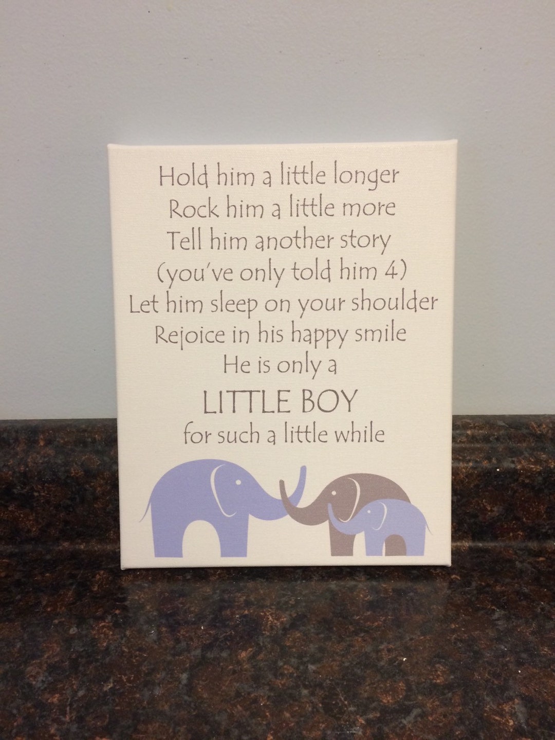 Hold Him a Little Longer Canvas Print Baby Boy Nursery Baby Boy Wall ...