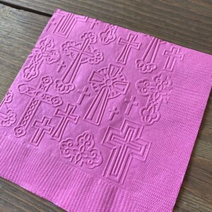 Cross Napkins Baptism First Communion Party Decor Embossed Napkins ...