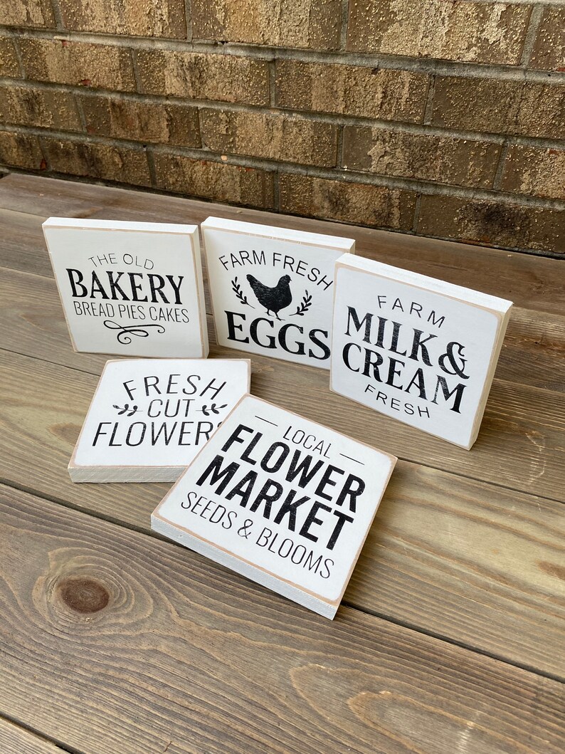 B1G1 Free Mini Farmhouse Decor Fresh Cut Flowers Small Signs | Etsy