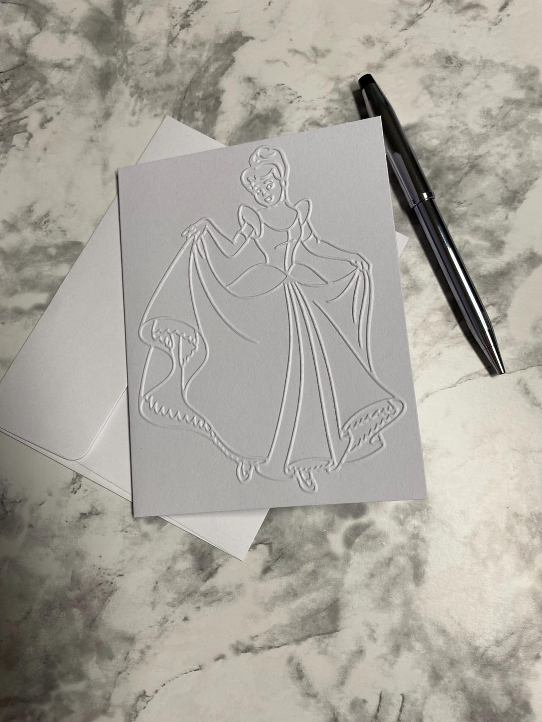 Cinderella Embossed Note Cards, Disney Stationery Set - Etsy