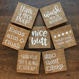 B1G1 Free Mini Bathroom Signs Funny Bathroom Signs Mini Sign Wood Sign ...
