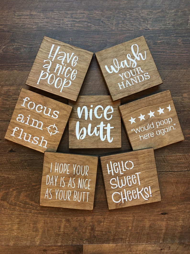 B1G1 Free Mini Bathroom Signs Funny Bathroom Signs Mini Sign | Etsy