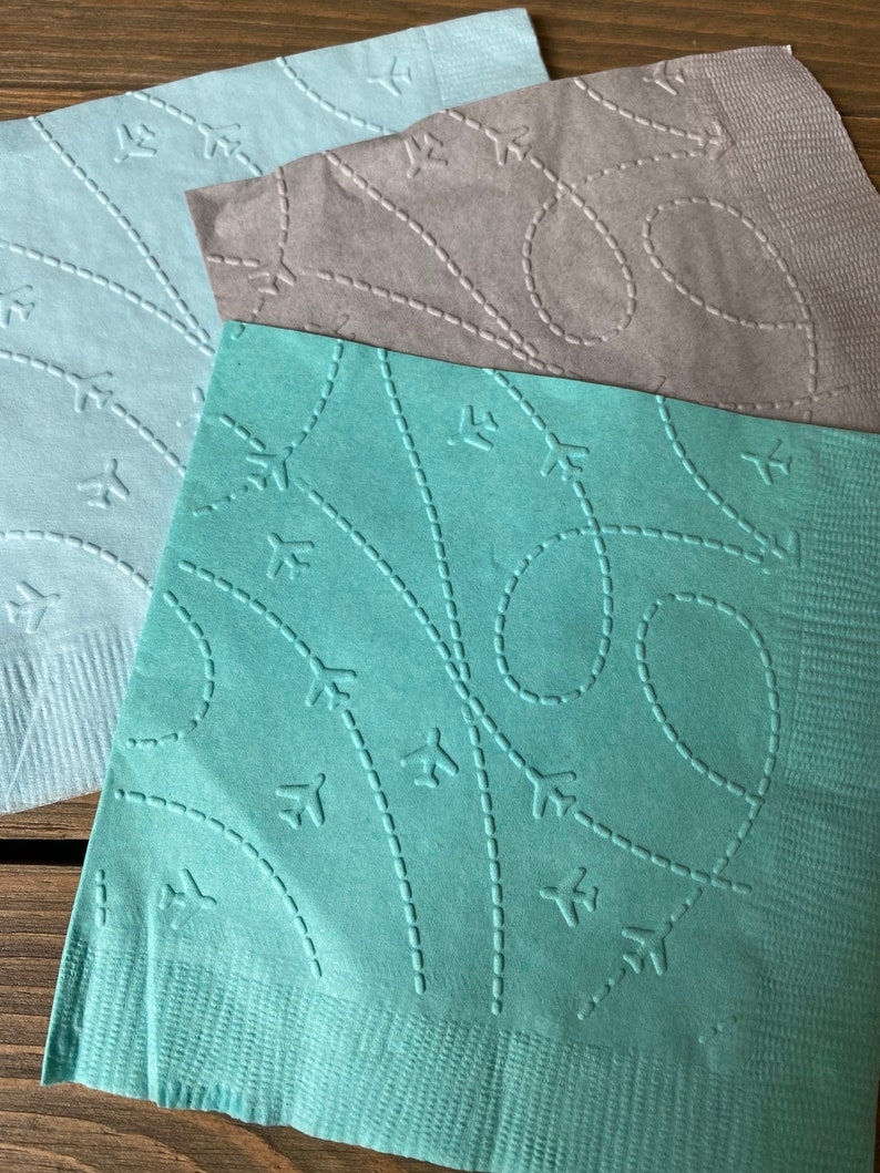 Embossed Airplane Napkins, Travel Theme Party (set of 20) - Etsy