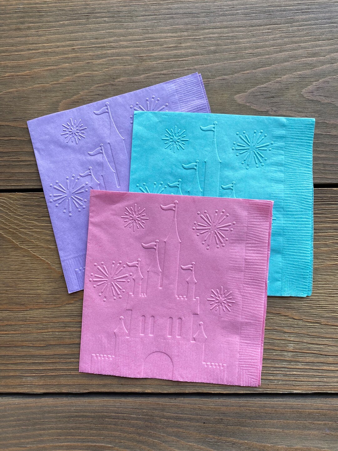 Princess Castle Napkins Embossed Napkins Custom Napkins Cocktail ...