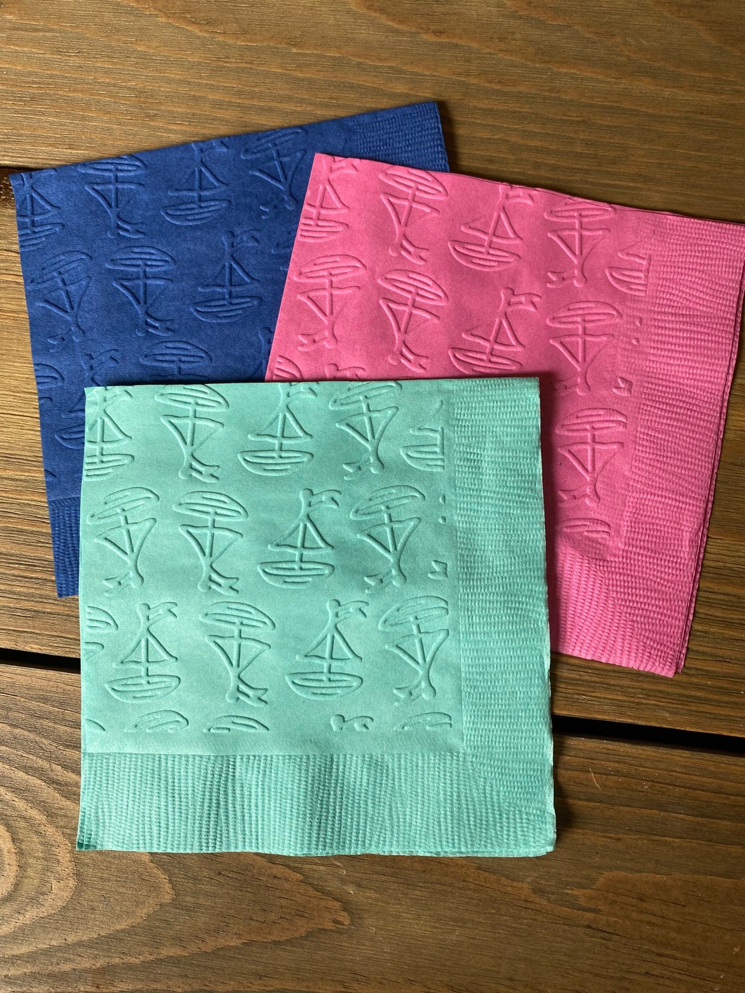 Sailboat Napkins Nautical Embossed Napkins Beverage Drink Cake Baby ...