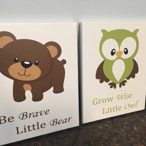 Woodland Animals Nursery Wall Decor Fox Nursery Owl Nursery Girl ...