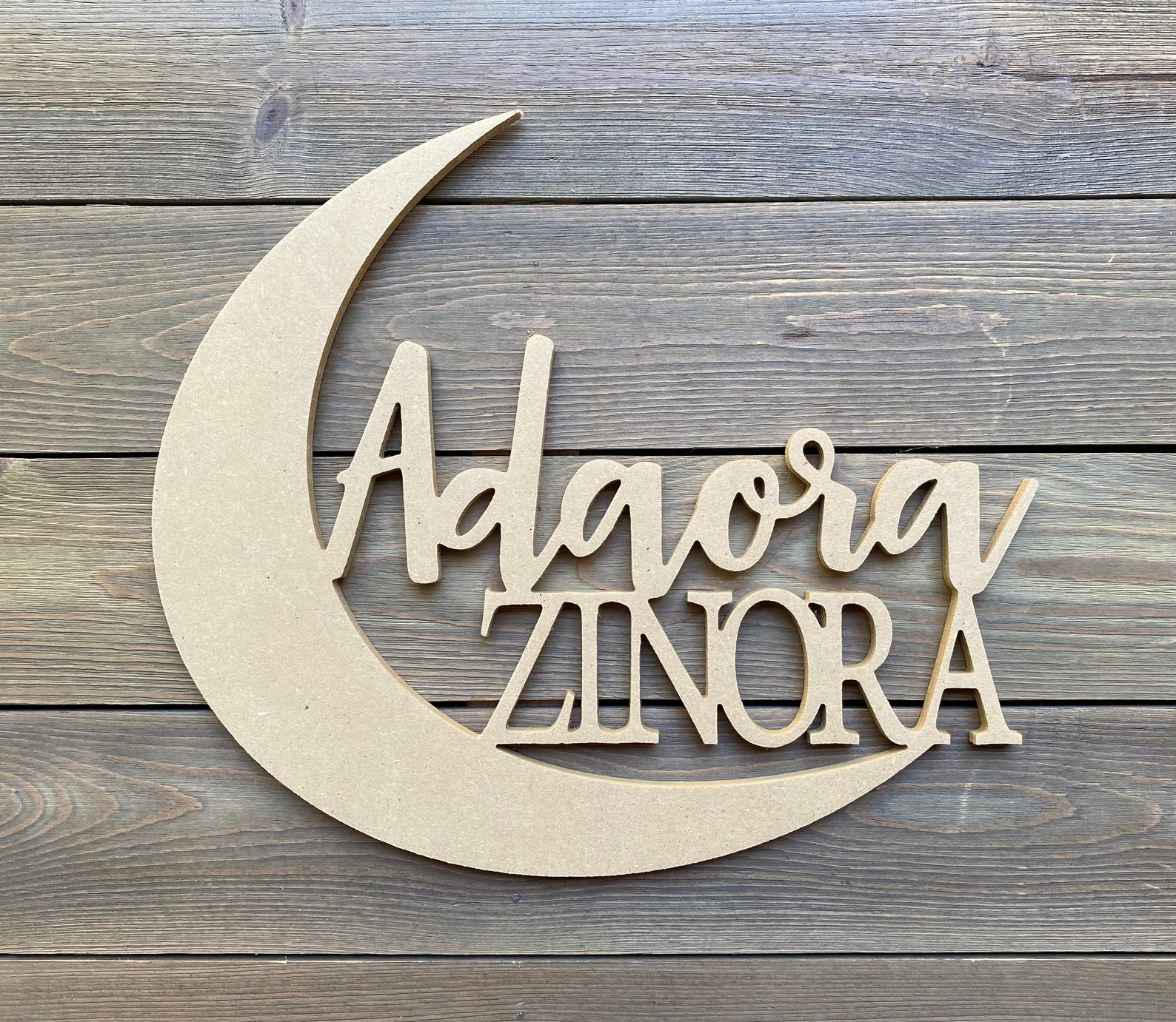 Moon Wall Decor Moon Name Wall Decor Personalized Sign Nursery | Etsy