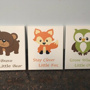 Woodland Animals Nursery Wall Decor Fox Nursery Owl Nursery Girl ...