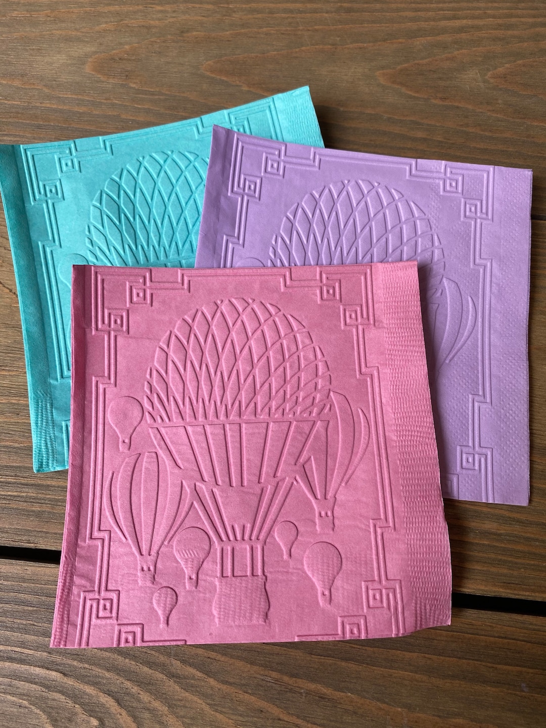 Hot Air Balloon Napkins Embossed Napkins Custom Napkins Cocktail ...