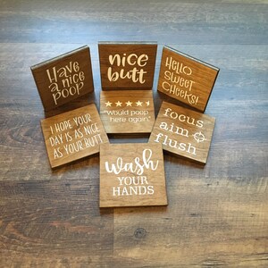 B1G1 Free Mini Bathroom Signs Funny Bathroom Signs Mini Sign Wood Sign ...