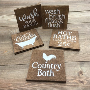 B1G1 Free Mini Signs Shelf Sitter Decoration Bathroom Decor Wood Sign ...