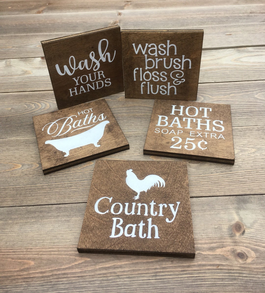 B1G1 Free Mini Farmhouse Sign Shelf Sitter Bathroom Decor Wood - Etsy