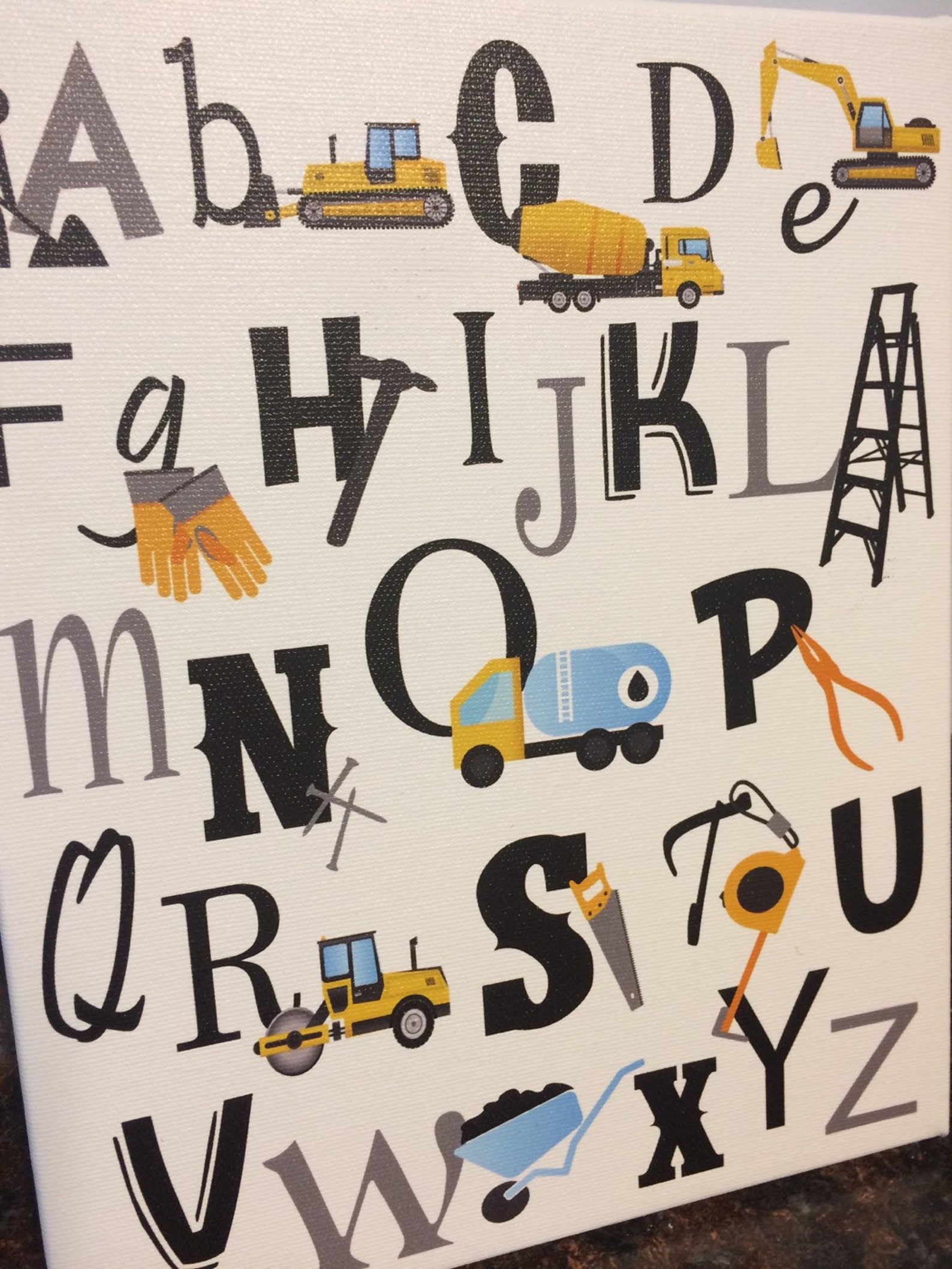 Abc Construction Construction Room Wall Decor Construction - Etsy