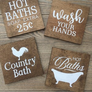 B1G1 Free Mini Signs Shelf Sitter Decoration Bathroom Decor Wood Sign ...