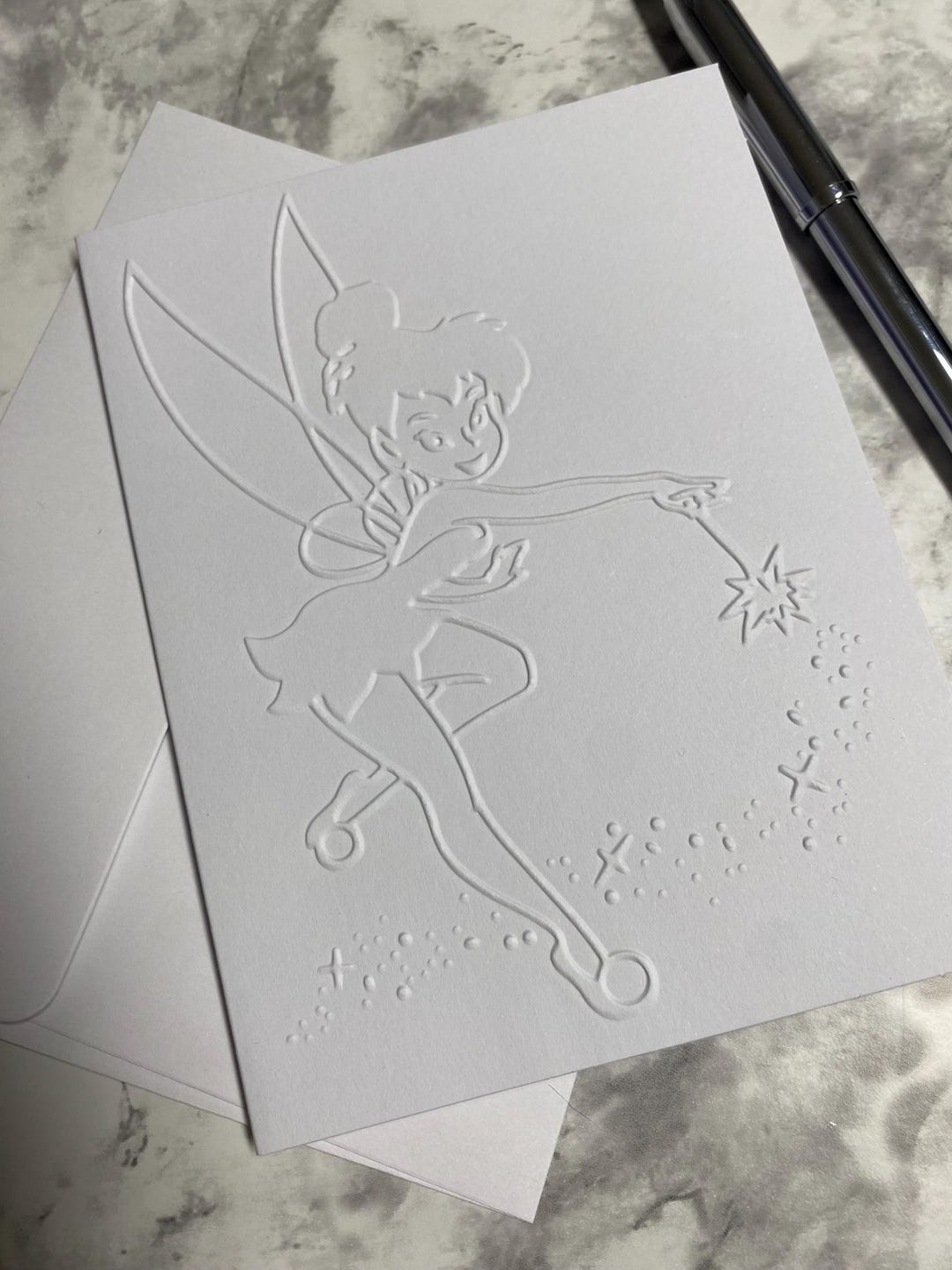 Tinker Bell Thank You Cards Disney Stationery Cards Embossed Cards ...