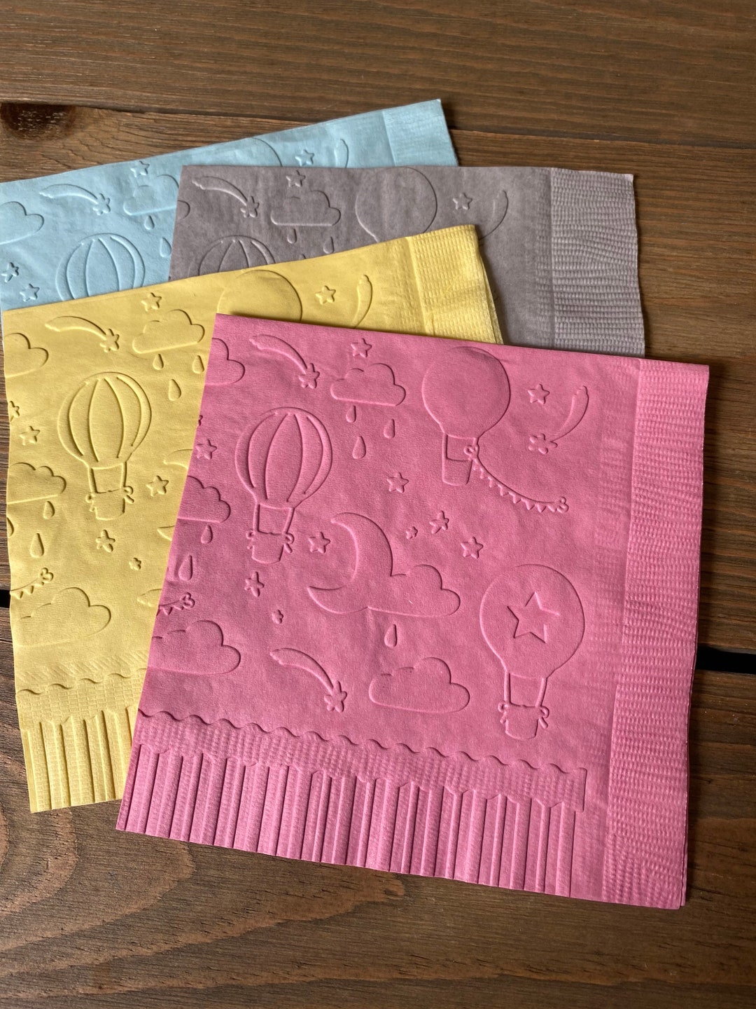 Hot Air Balloon Napkins Embossed Napkins Custom Napkins Cocktail ...