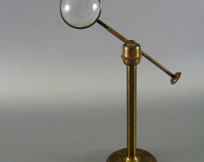 Antique Bullseye Lens Magnifier on Brass Stand C.1900 Balljoint ...