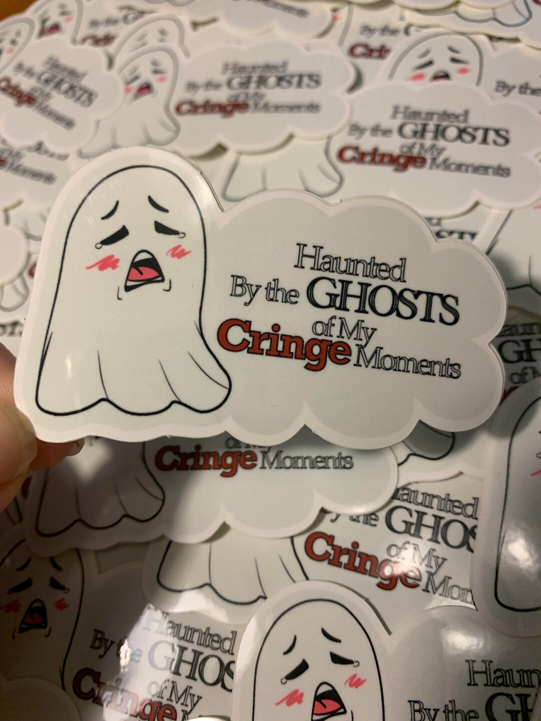Cringe Ghost Die Cut Vinyl Sticker - Etsy