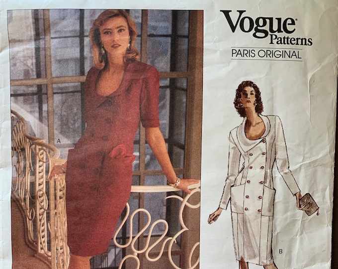Vintage 1980s *UNCUT* Vogue 2306 Size 6-8-10 Karl Lagerfeld Dress ...