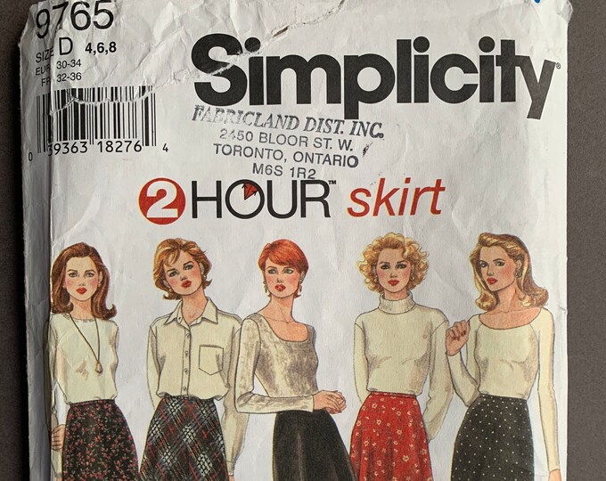 Vintage 1990s Simplicity 9765 Skirts, Bias Cut, Flared, Two Widths ...