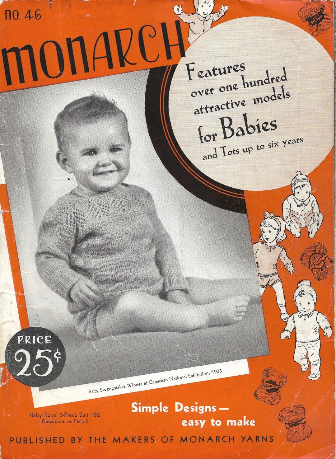Vintage 1930s Monarch No. 46 Over 100 Baby and Childrens Knitted ...