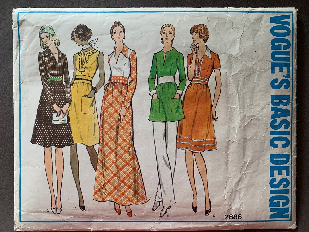 Vintage 1970s Vogue Basic Design 2686 Size 8 Gown, Dress or Tunic ...