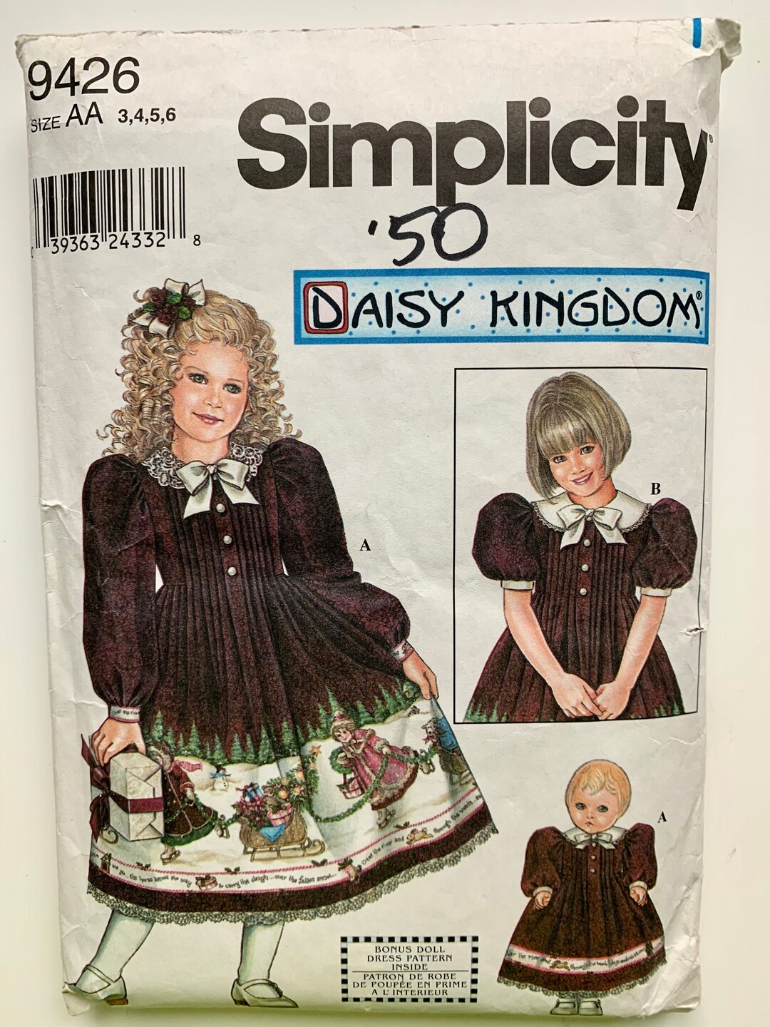 Vintage 2000s Simplicity 9426 Daisy Kingdom Size 4 Girls Dress & 18 ...
