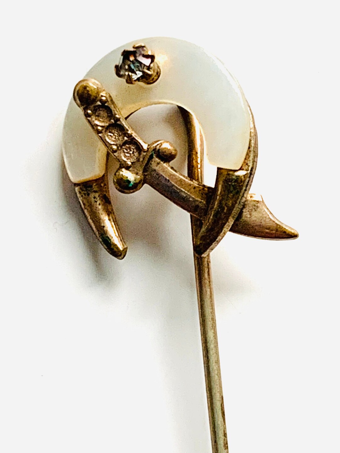 Vintage Shriner Masonic Stick Pin. Gold Tone Metal With a Gold and ...