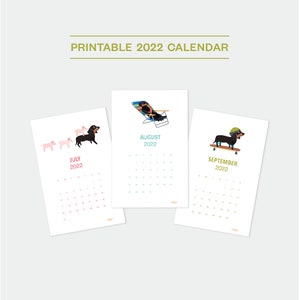 Dachshund Calendar - Mini - Digital Download - Etsy