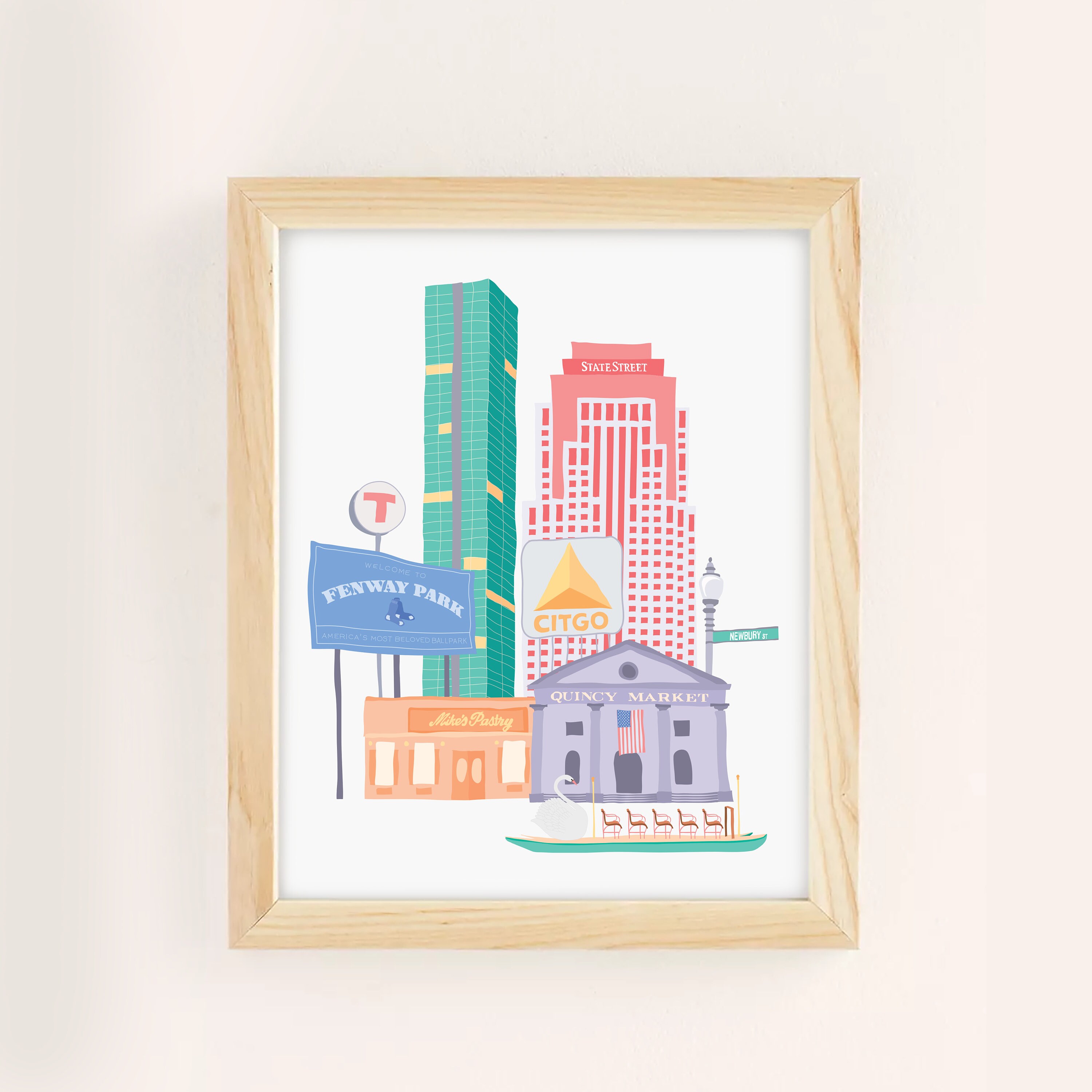 Printable City Art - Boston - Etsy