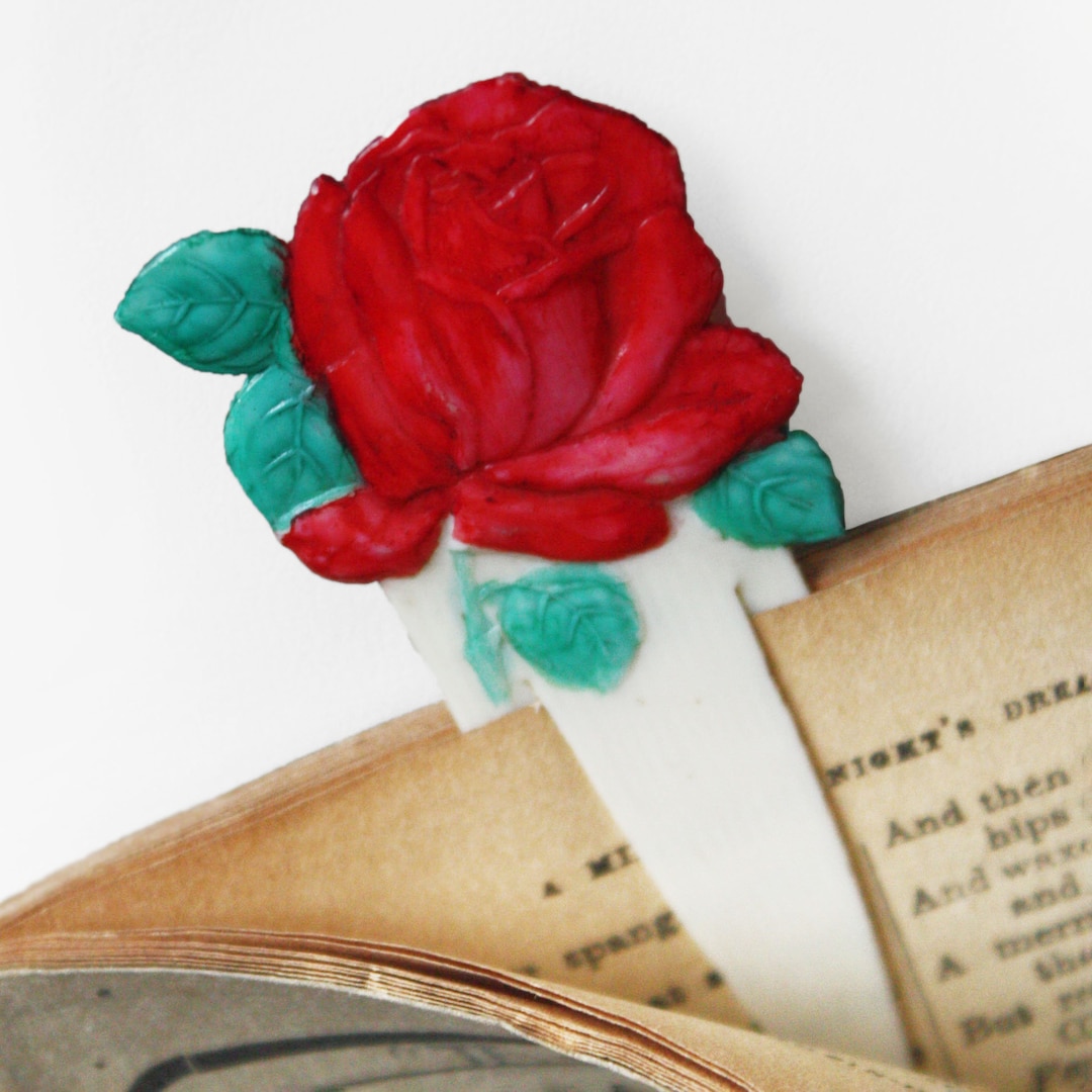 Vintage Celluloid Knife Bookmark With Hand-painted Rose - Etsy