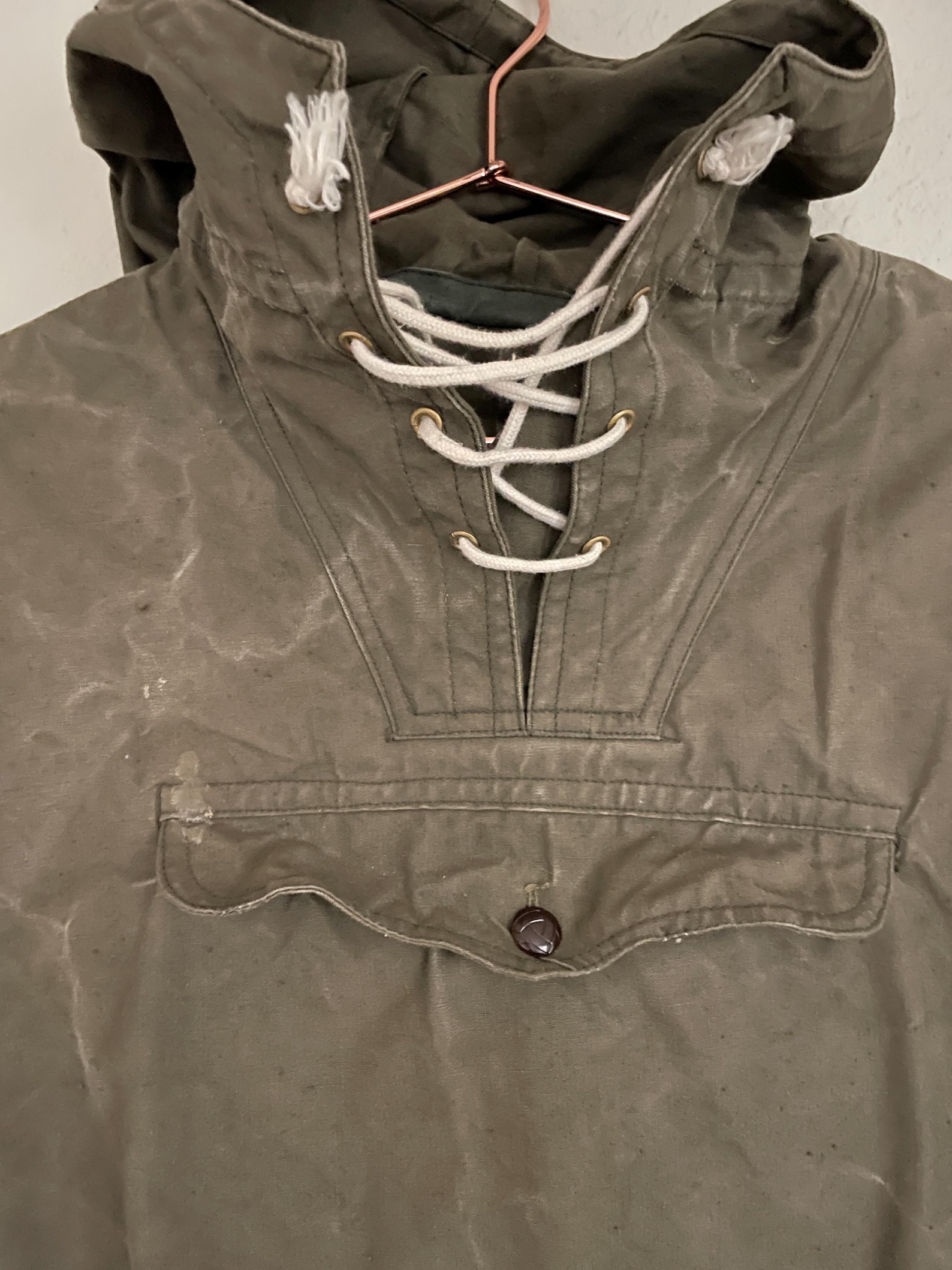 Military Canvas Anorak, Vintage Canvas Jacket, Vintage Anorak, Olive ...