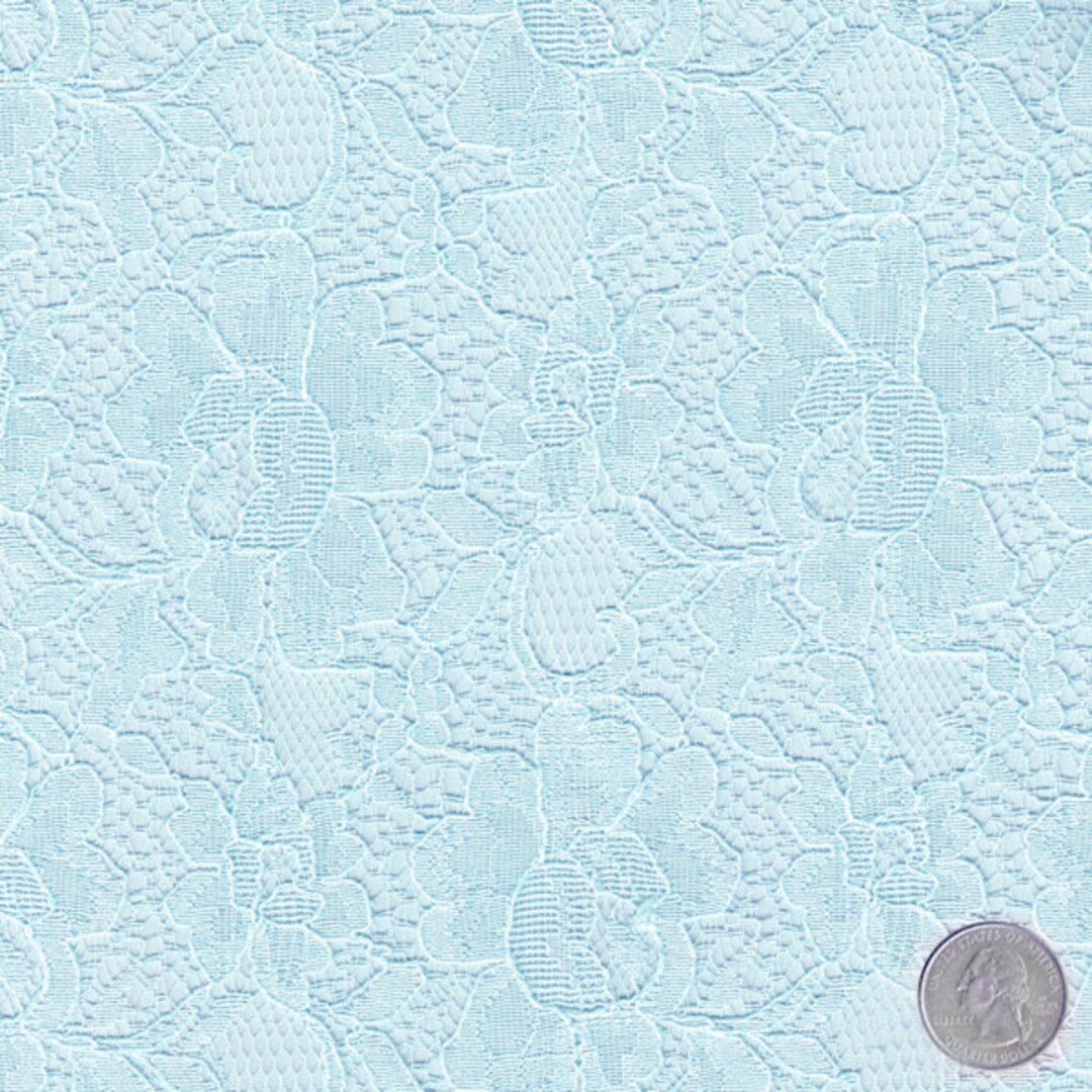 Blue Spa Chic Pattern Vintage Cotton Floral Lace Fabric by the Yard ...