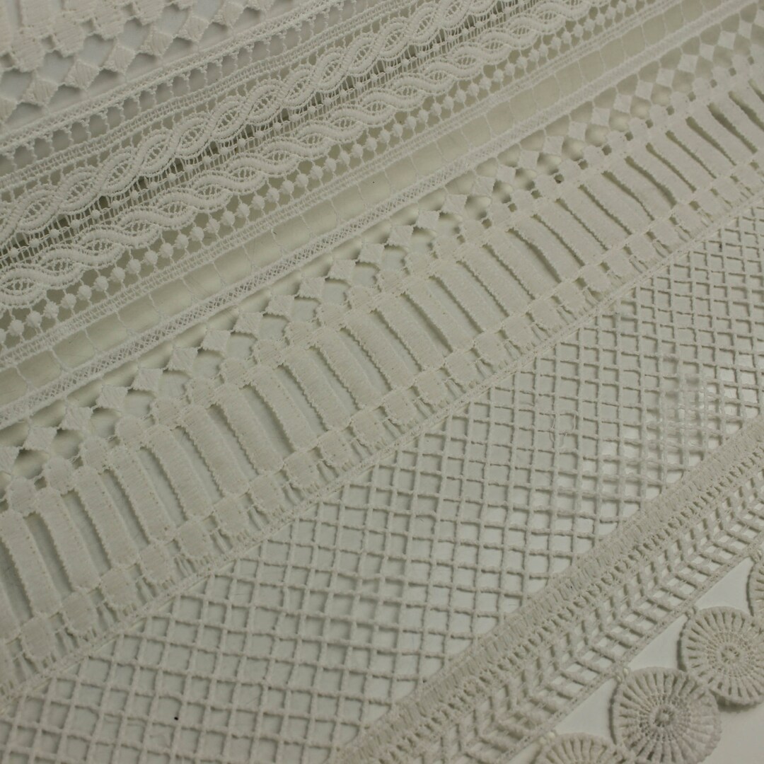 Off White Judy Pattern Chemical Lace Fabric by the Yard - Etsy