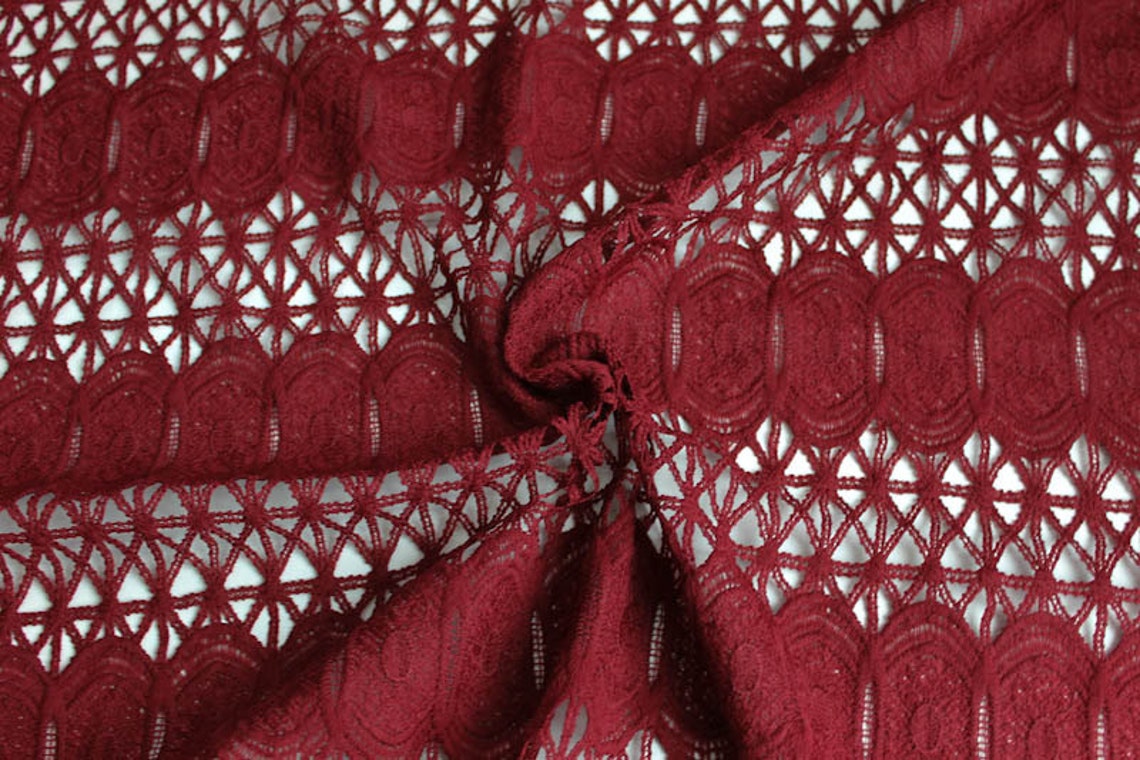 Ruby Darla Pattern Poly Chemical Lace Fabric by the Yard - Etsy