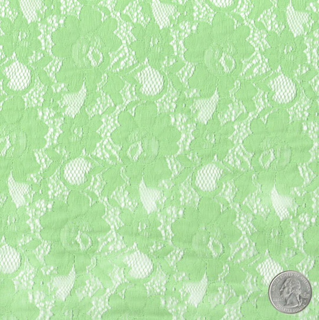 Green Meron Chic Pattern Vintage Cotton Floral Lace Fabric by the Yard ...