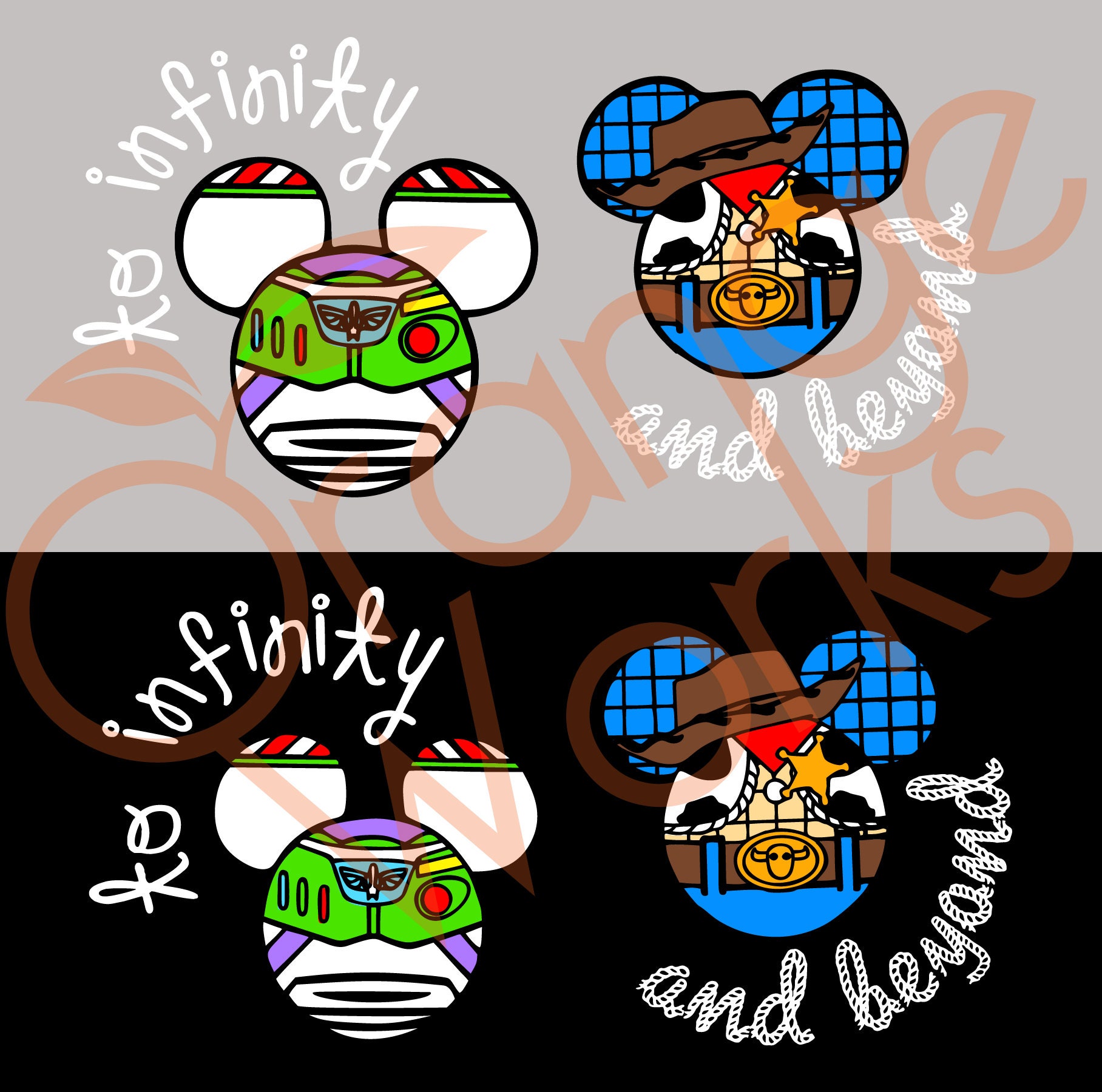 To Infinity and Beyond Mickey Heads Cut File SVG PNG JPEG - Etsy