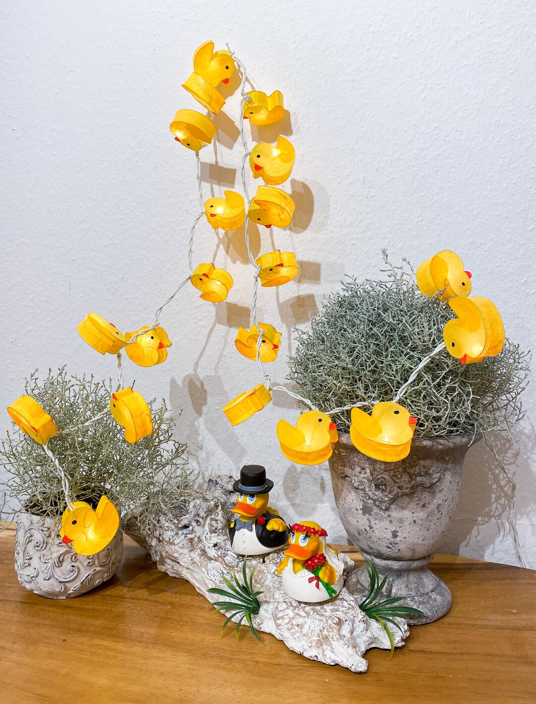 String of Lights With 20 Lanterns Made of Handmade Paper Motif Ducks - Etsy