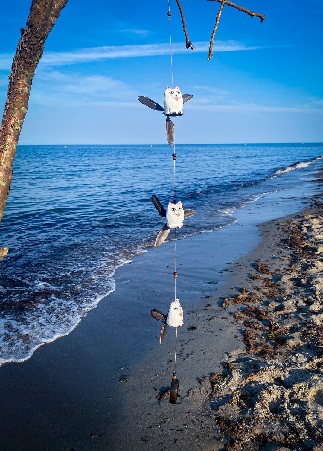 3 Cats Wind Chime With Propeller - Etsy