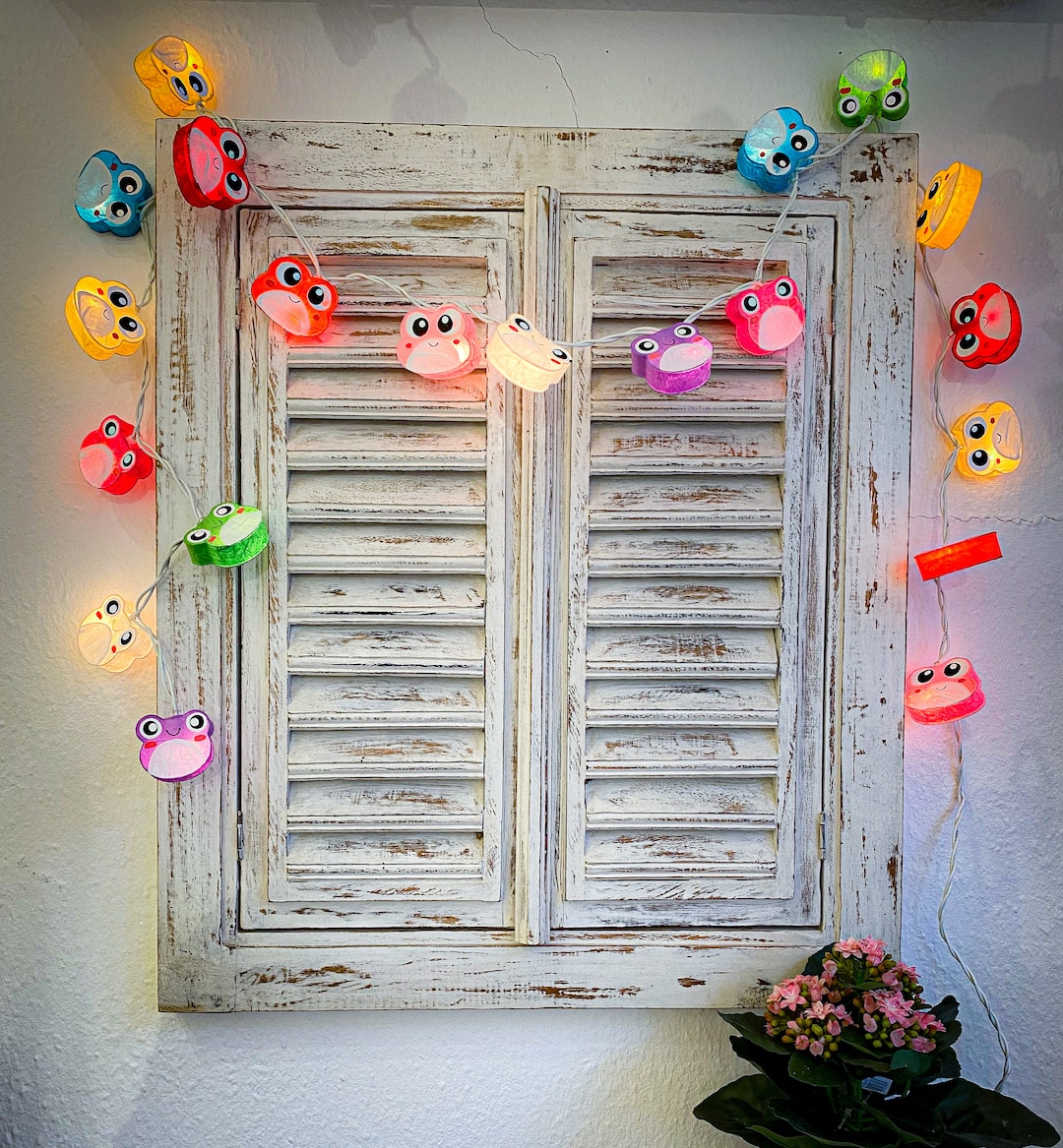 String of Lights With 20 Lanterns Made of Handmade Paper Motif Frogs - Etsy