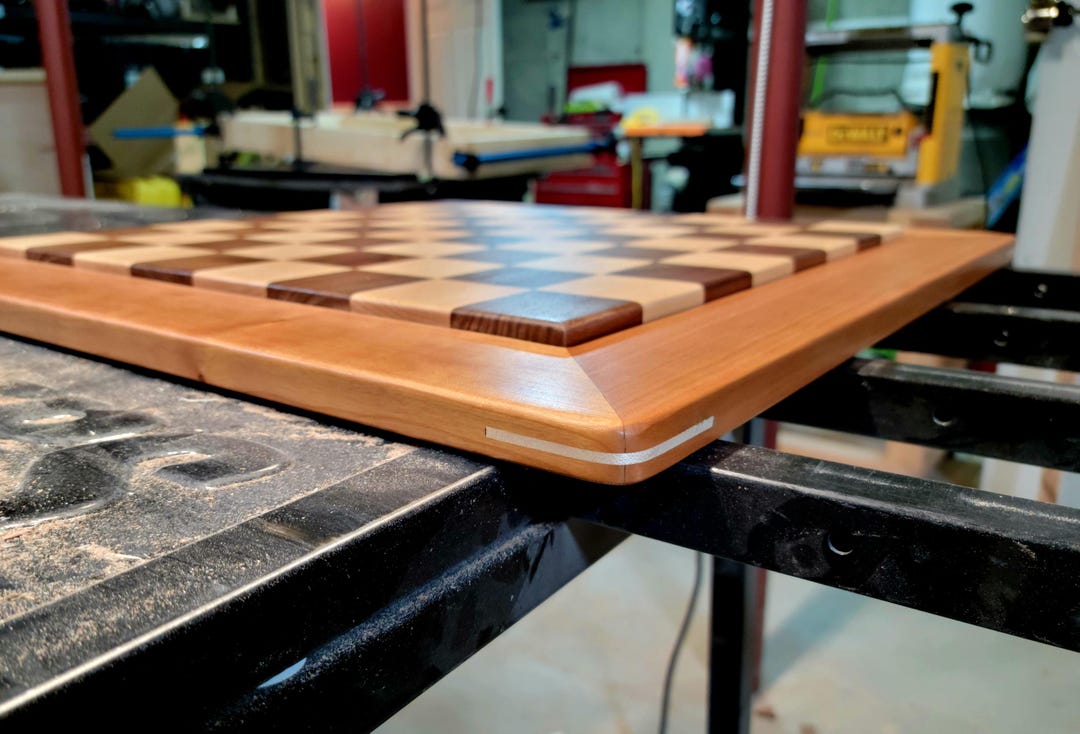 Handcrafted Hardwood Chessboard: 2" Squares With Elegant Frame - Etsy