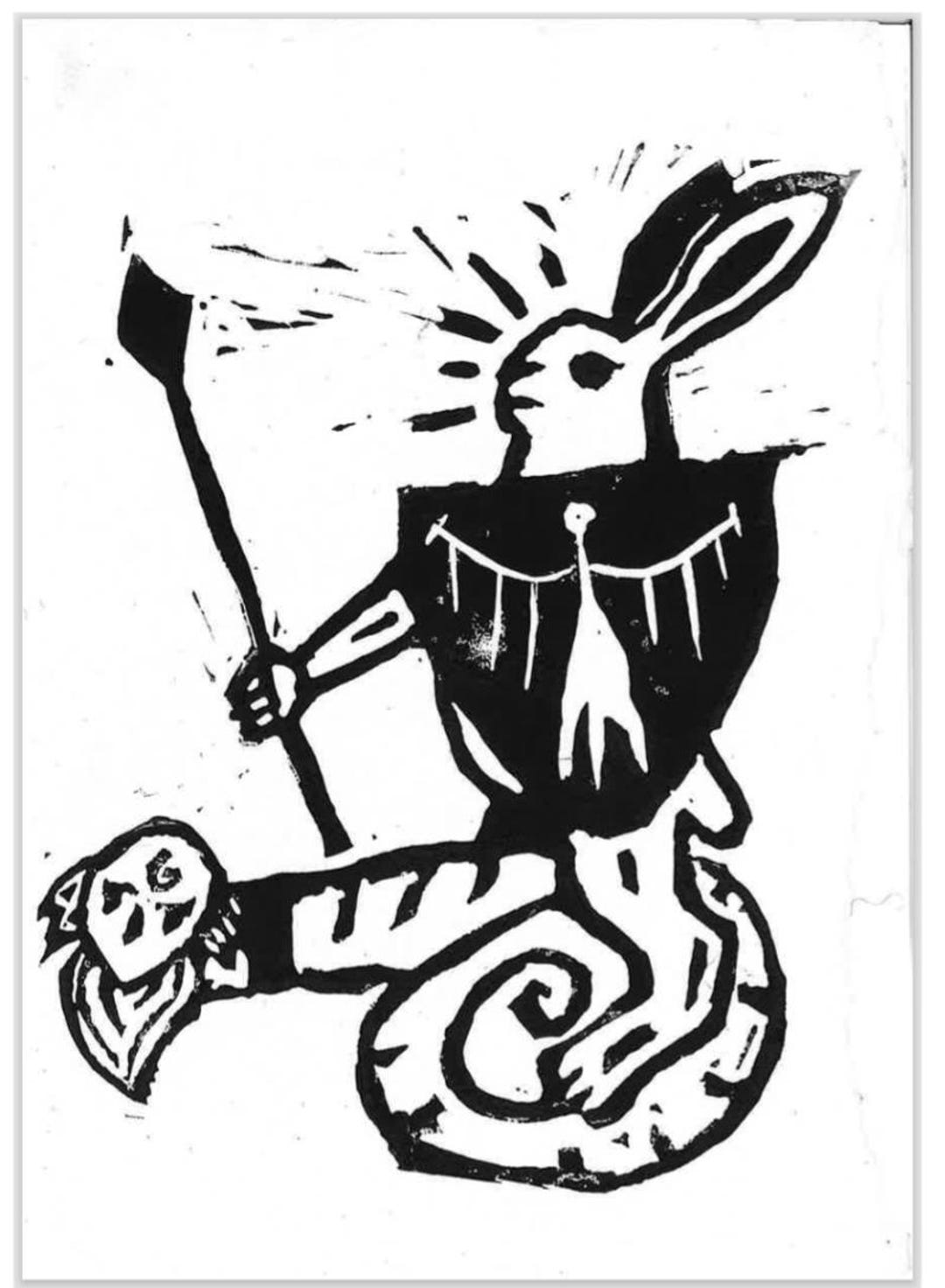Medieval Rabbit Lino Print: Manuscript Art - Etsy