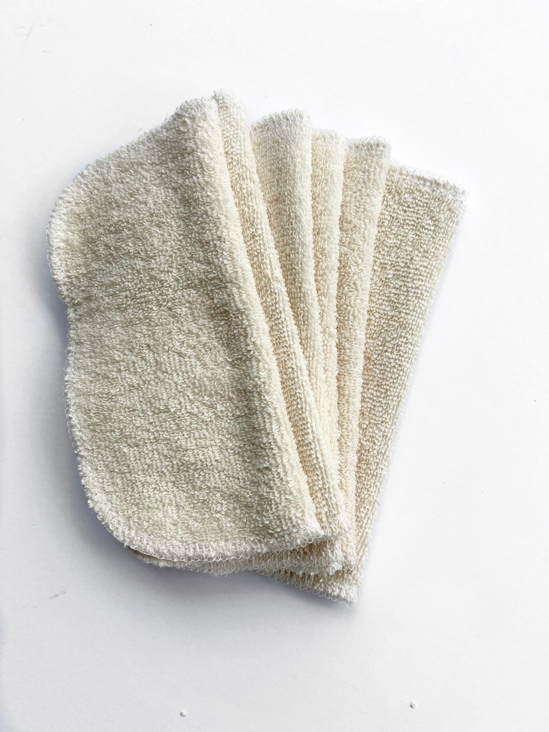 Organic Cotton Washcloth Set of TWELVE Face Wipes, Facecloths, Reusable ...